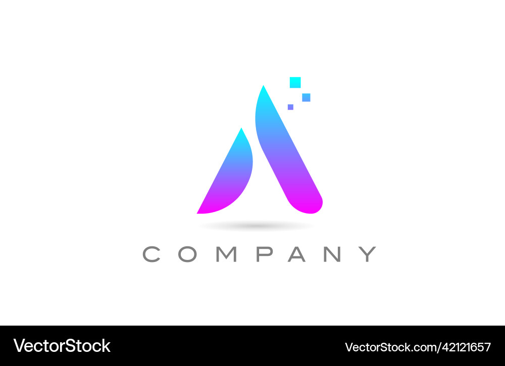 Pink a alphabet icon letter logo design creative Vector Image