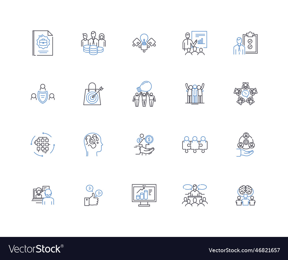Project concept line icons collection innovation Vector Image