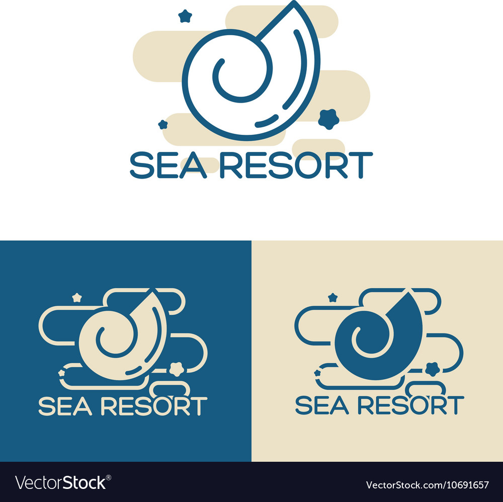 Sea shell logo set Royalty Free Vector Image - VectorStock