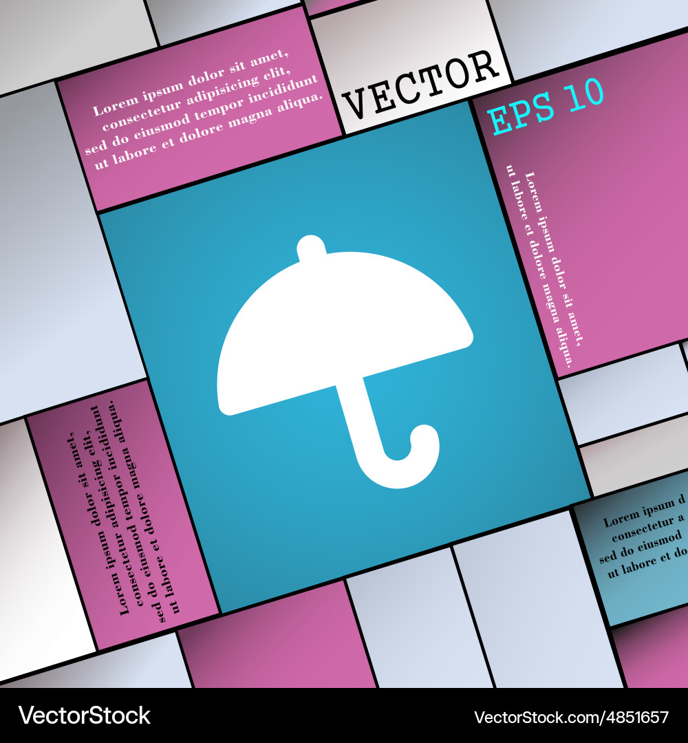 Umbrella icon sign modern flat style for your Vector Image