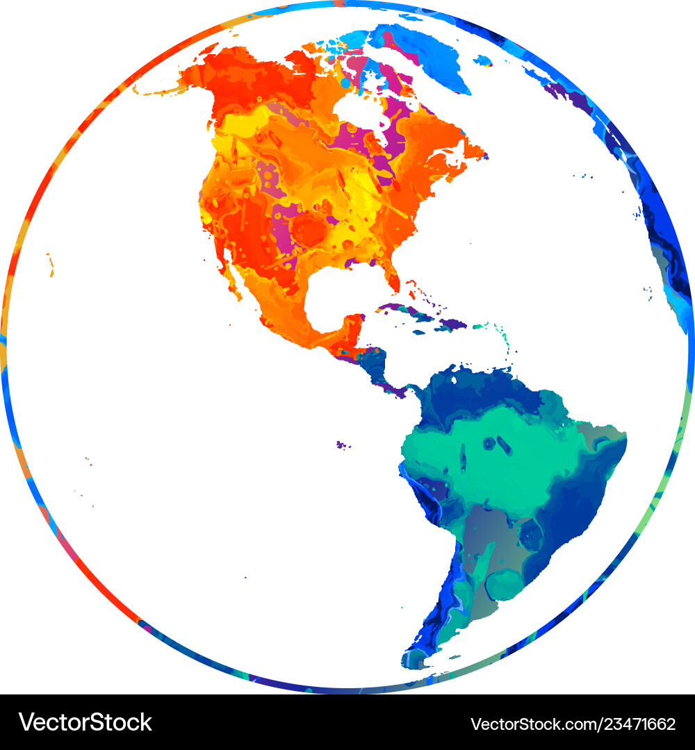 Abstract planet earth from splash watercolors Vector Image