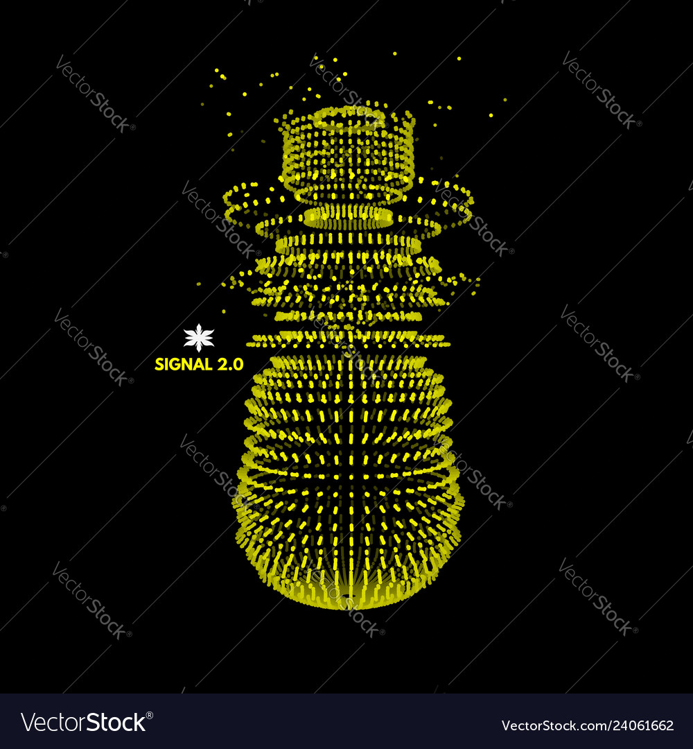Array with dynamic particles 3d technology style Vector Image