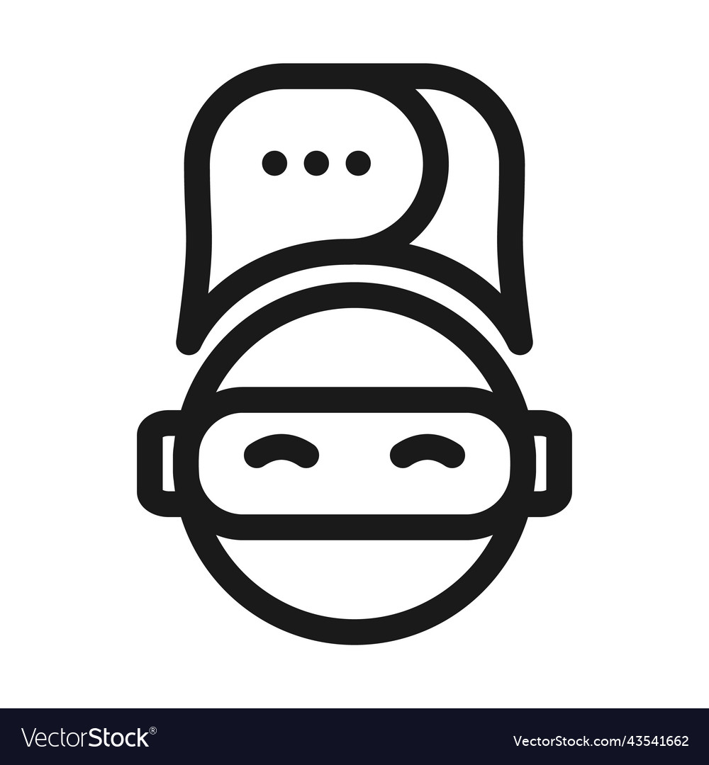 Chat bot outline icon robot virtual assistant bot Vector Image