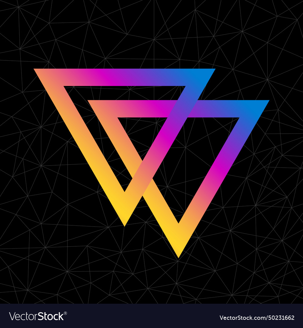 Colorful abstract triangles logo isolated Vector Image