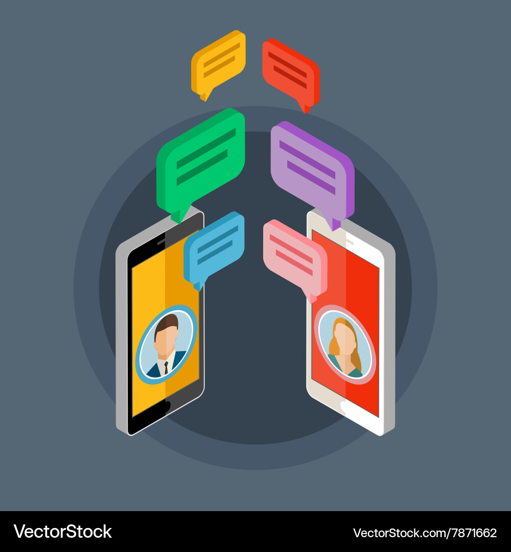 Concept of a mobile chat Royalty Free Vector Image
