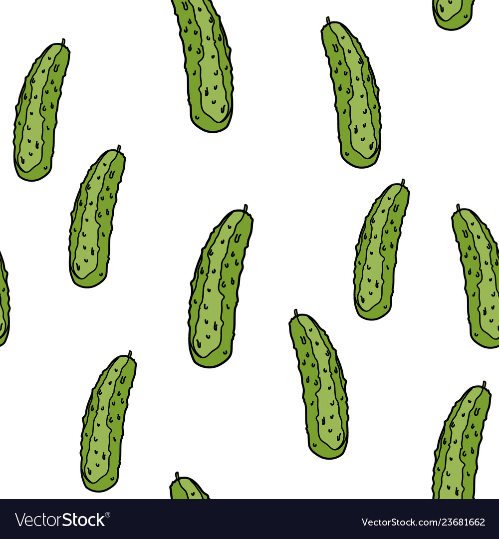 Cucumber seamless pattern Royalty Free Vector Image
