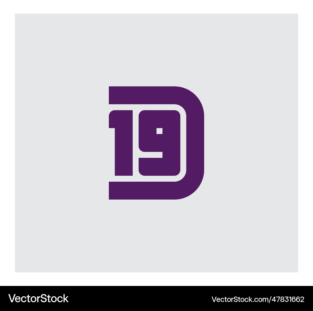 D19 or 19d - elegant universal sign graphic Vector Image