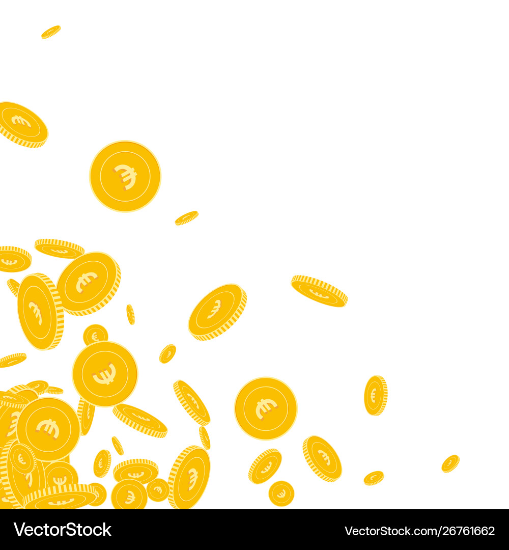 European union euro coins falling scattered float Vector Image