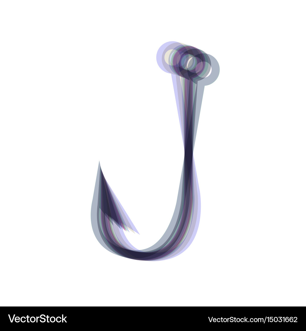 Fishing hook sign colorful Royalty Free Vector Image