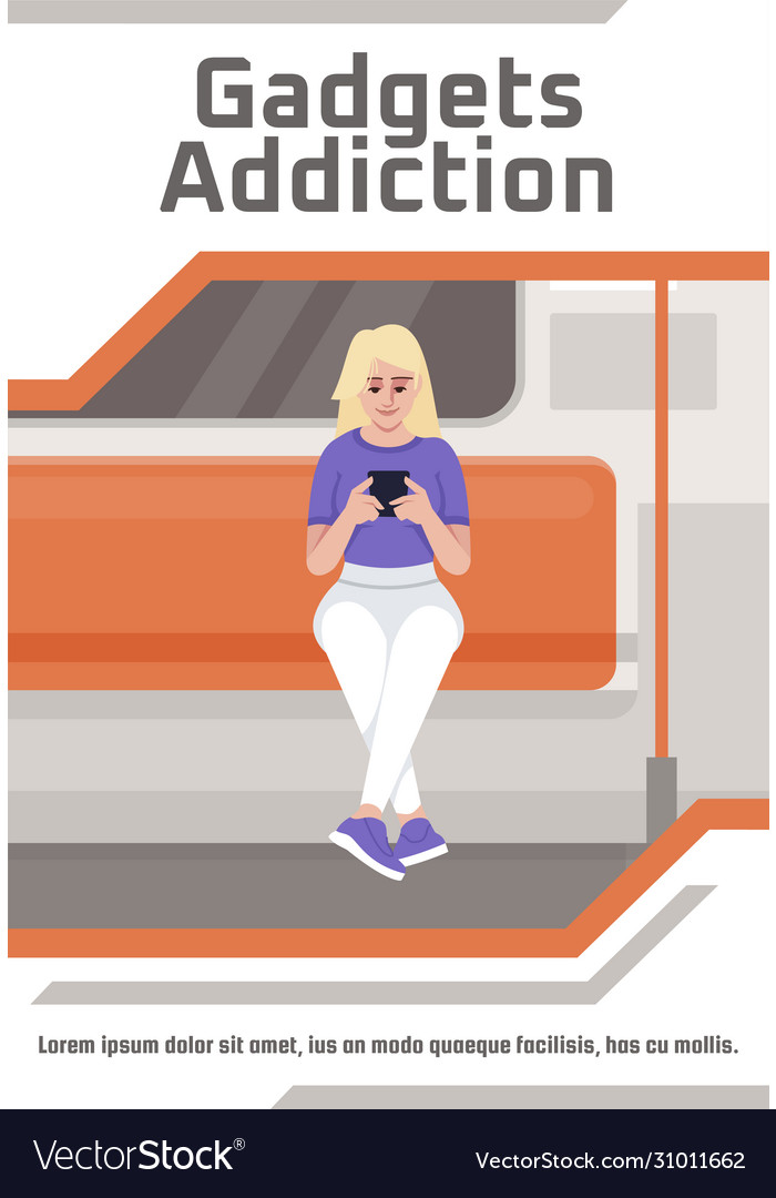 Gadget addiction poster template Royalty Free Vector Image Gadget addiction poster template Royalty Free Vector Image