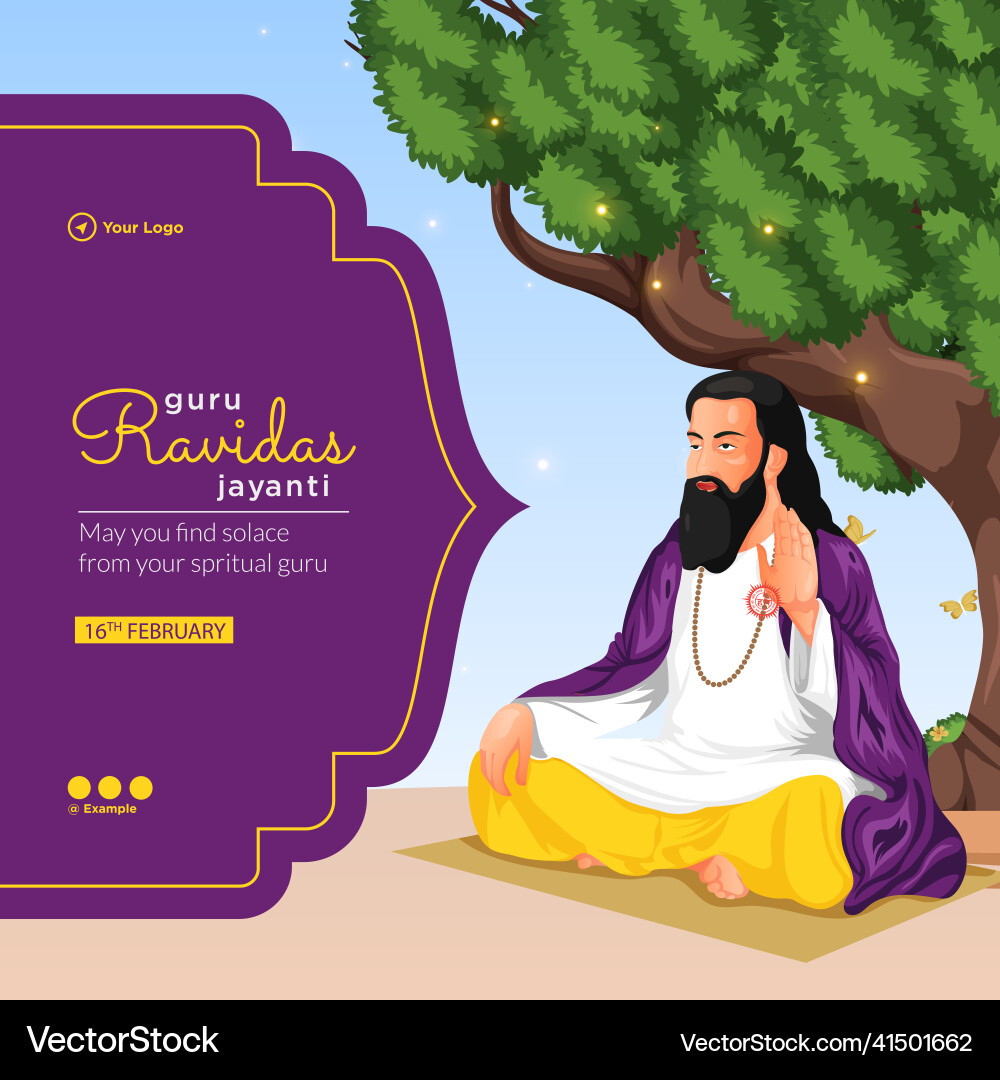 Guru ravidas jayanti banner design Royalty Free Vector Image