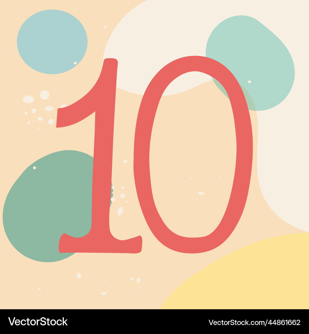 Hand drawn background with number ten made Vector Image