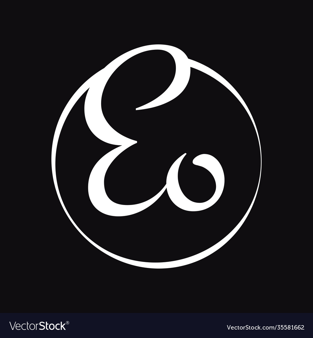 Initial eo script letter type logo design Vector Image