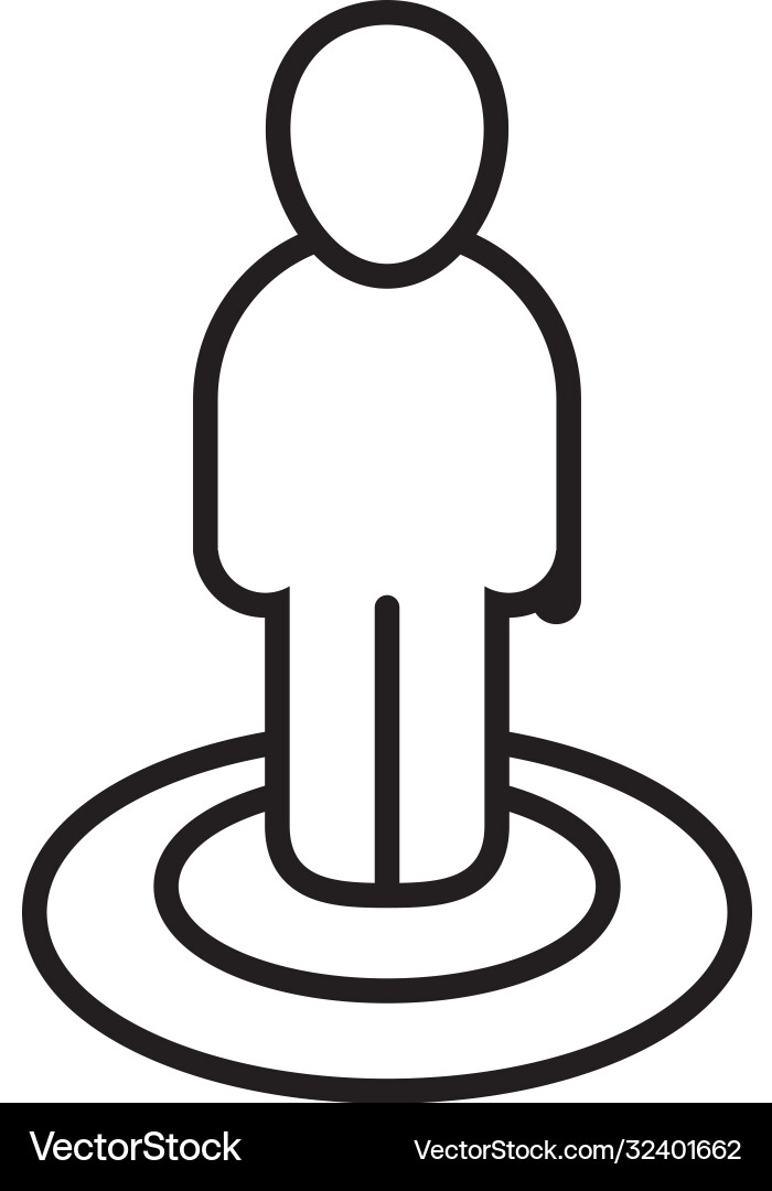Pictograph man standing icon line style Royalty Free Vector