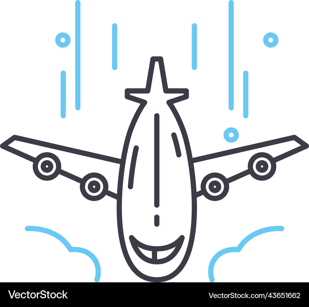 Plane line icon outline symbol Royalty Free Vector Image
