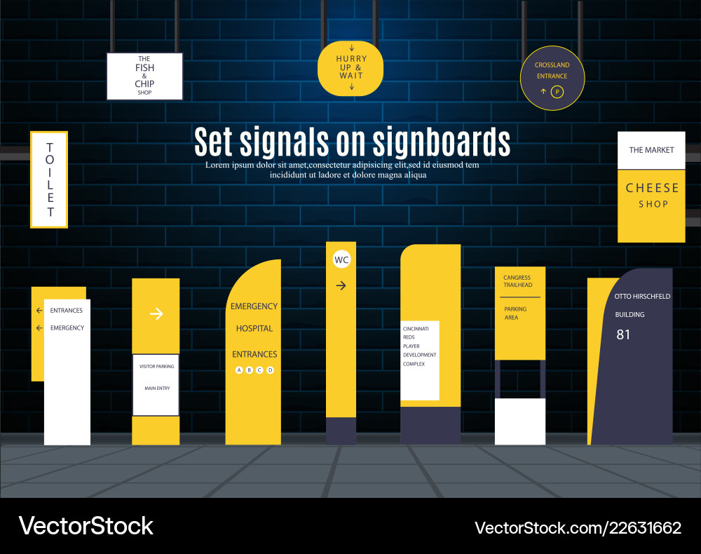 Signboards for business Royalty Free Vector Image