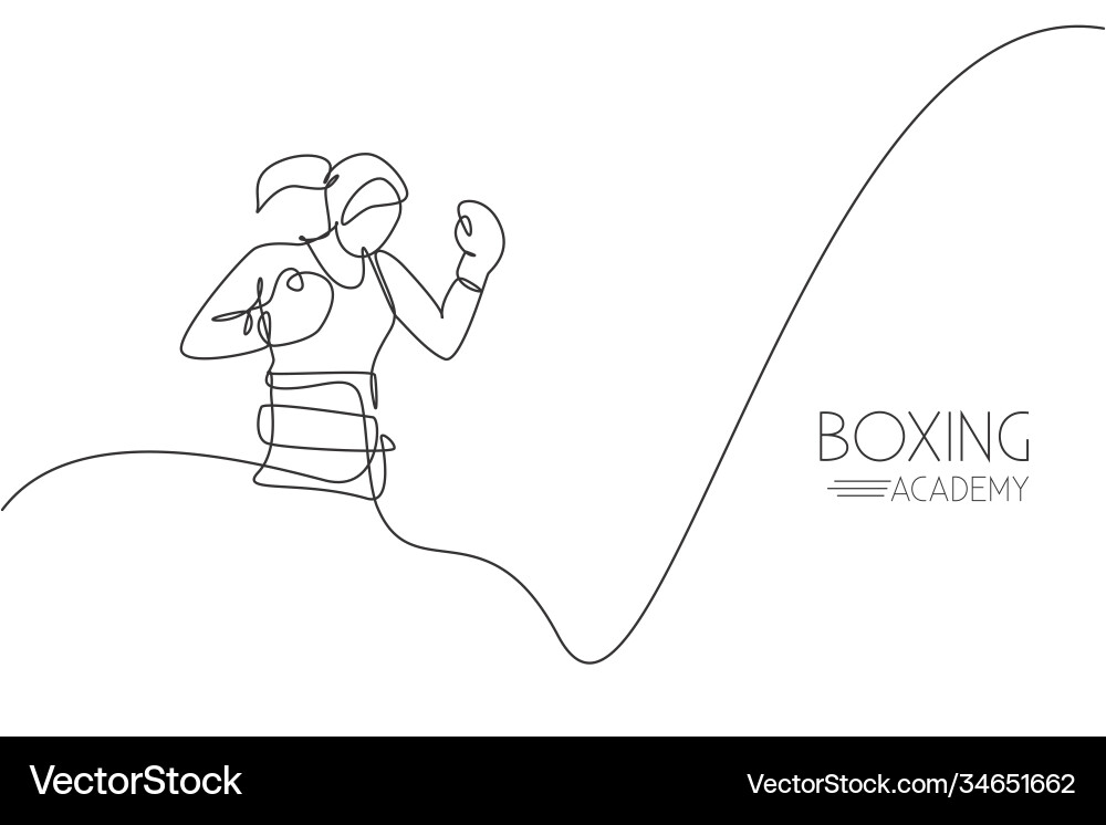 Single continuous line drawing young agile woman Vector Image
