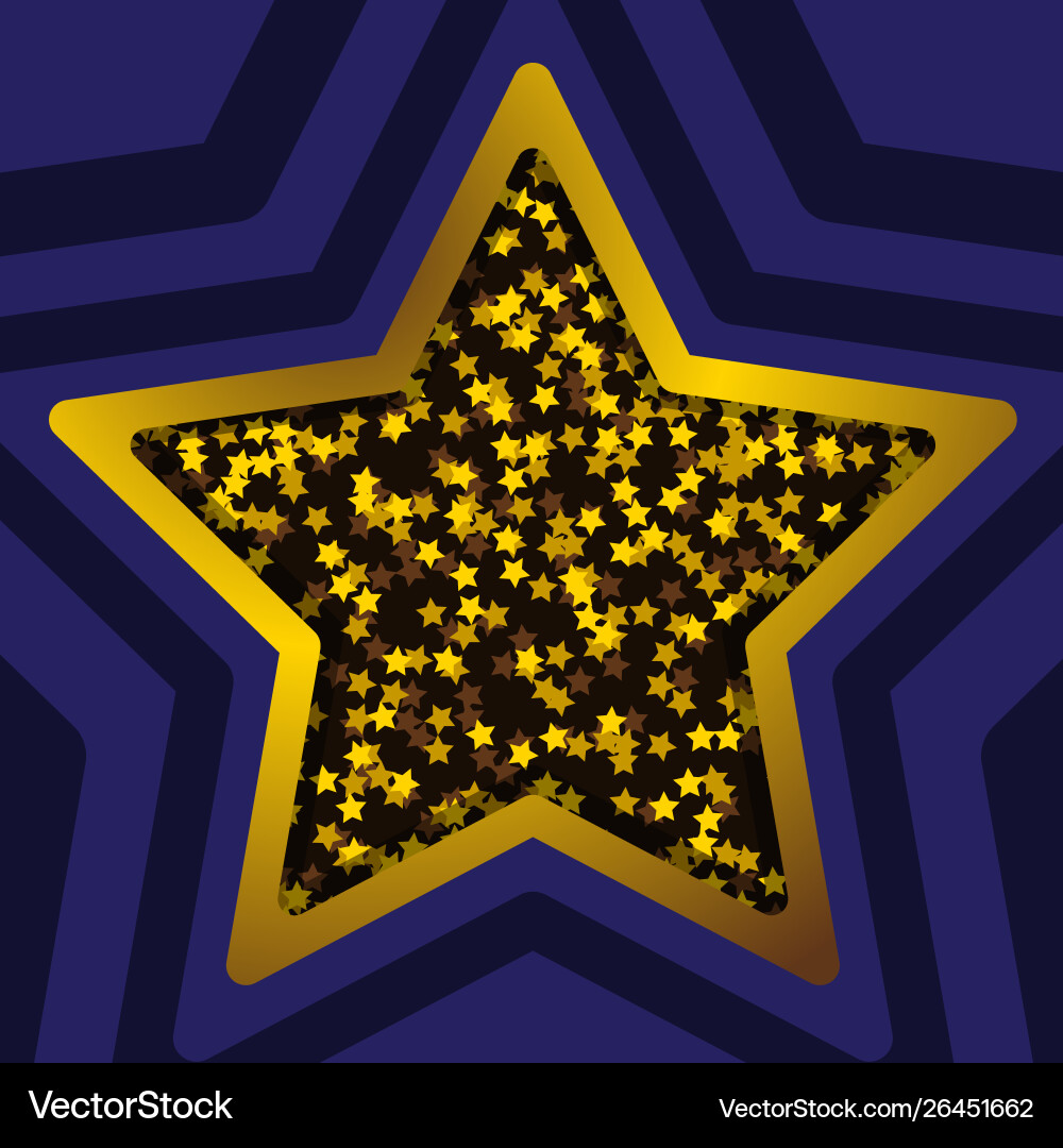 Star banner isolated on blue transparent Vector Image