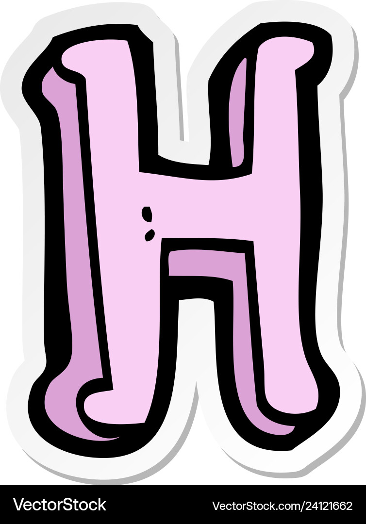 Sticker a cartoon letter h Royalty Free Vector Image