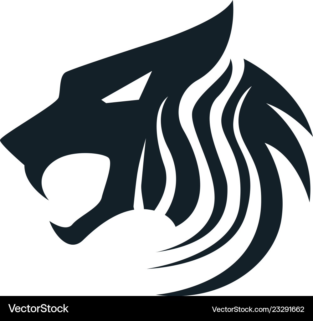 Tiger head logo mascot on white background Vector Image
