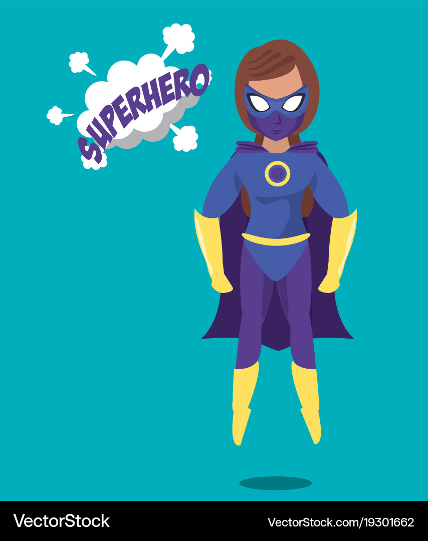 Woman flying superhero Royalty Free Vector Image