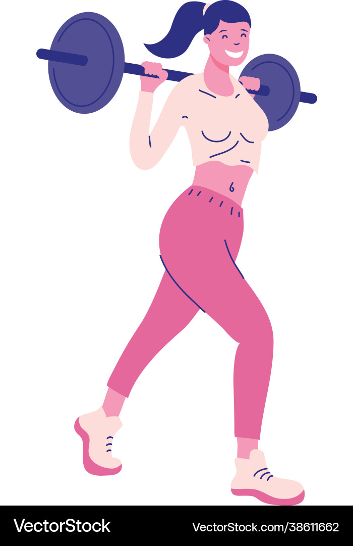 Woman weight lifting Royalty Free Vector Image