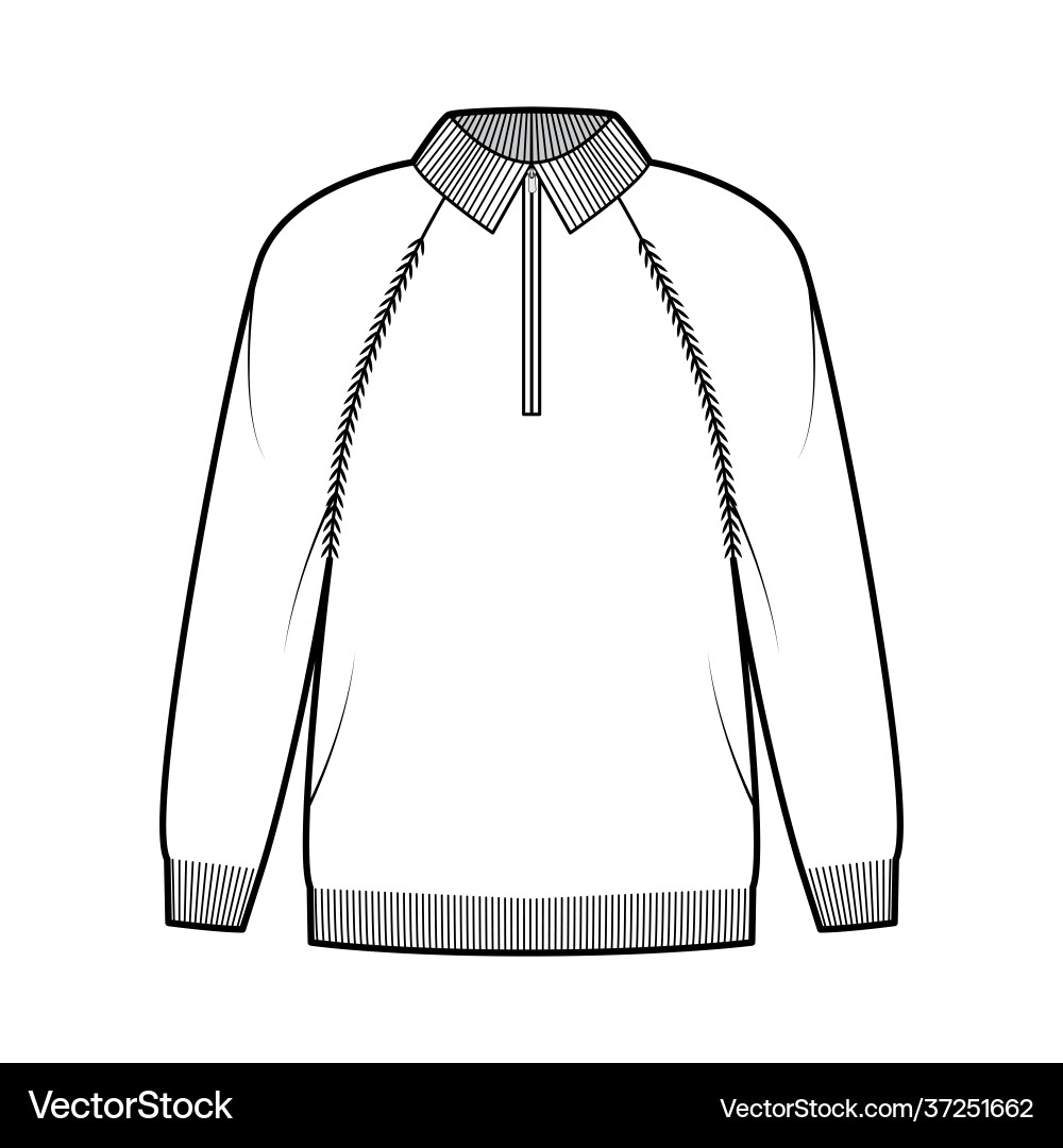 Zip-up sweater technical fashion Royalty Free Vector Image