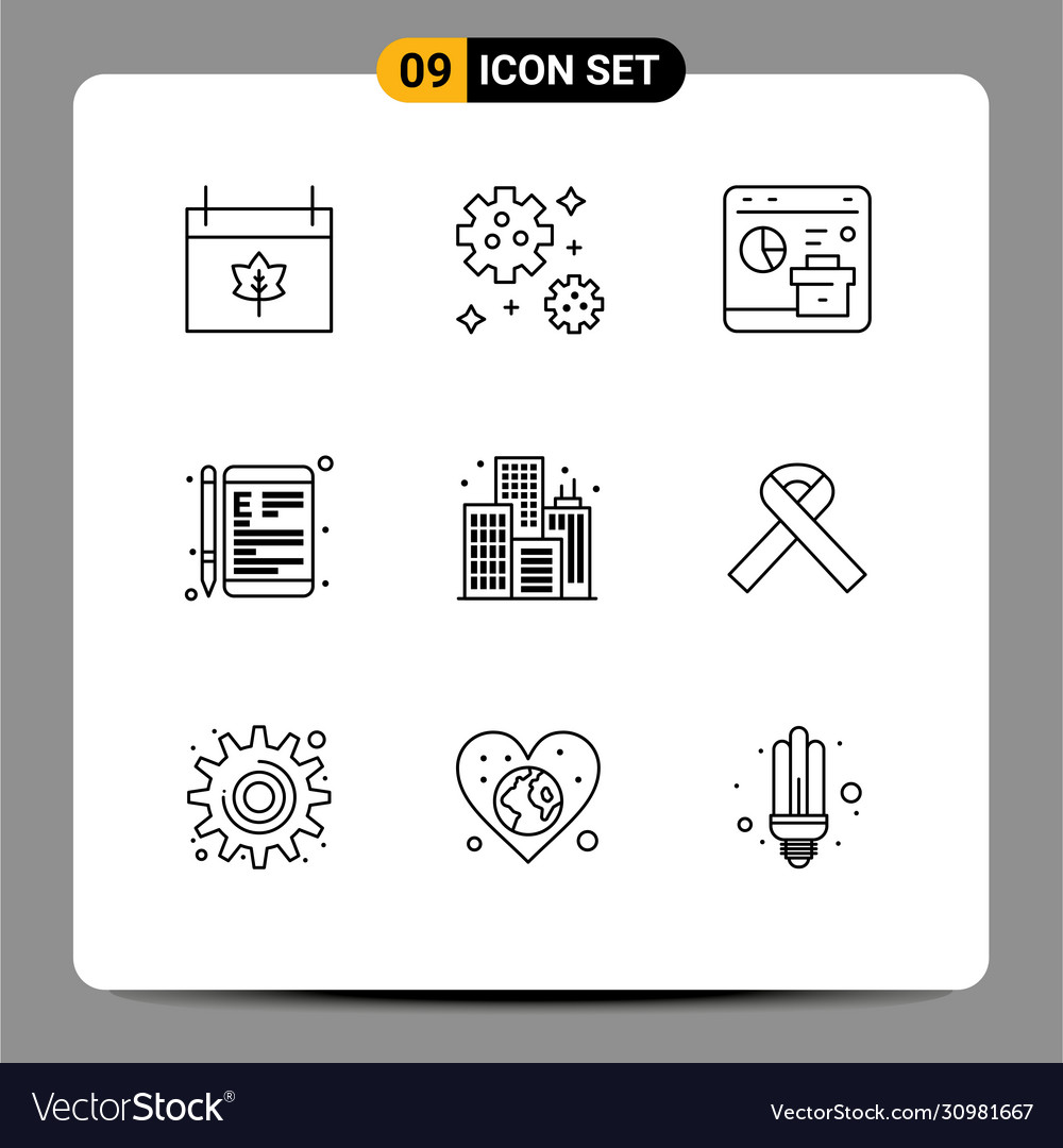 9 user interface outline pack modern signs Vector Image 9 user interface outline pack modern signs Vector Image