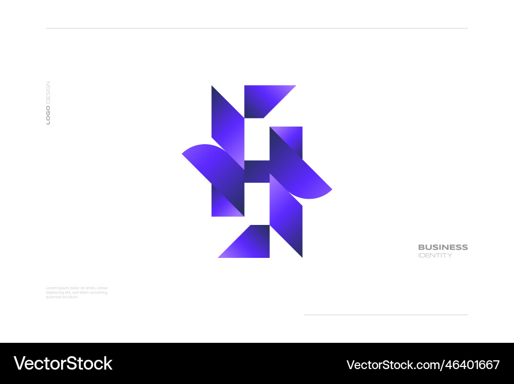 Abstract and geometric letter h logo design Vector Image