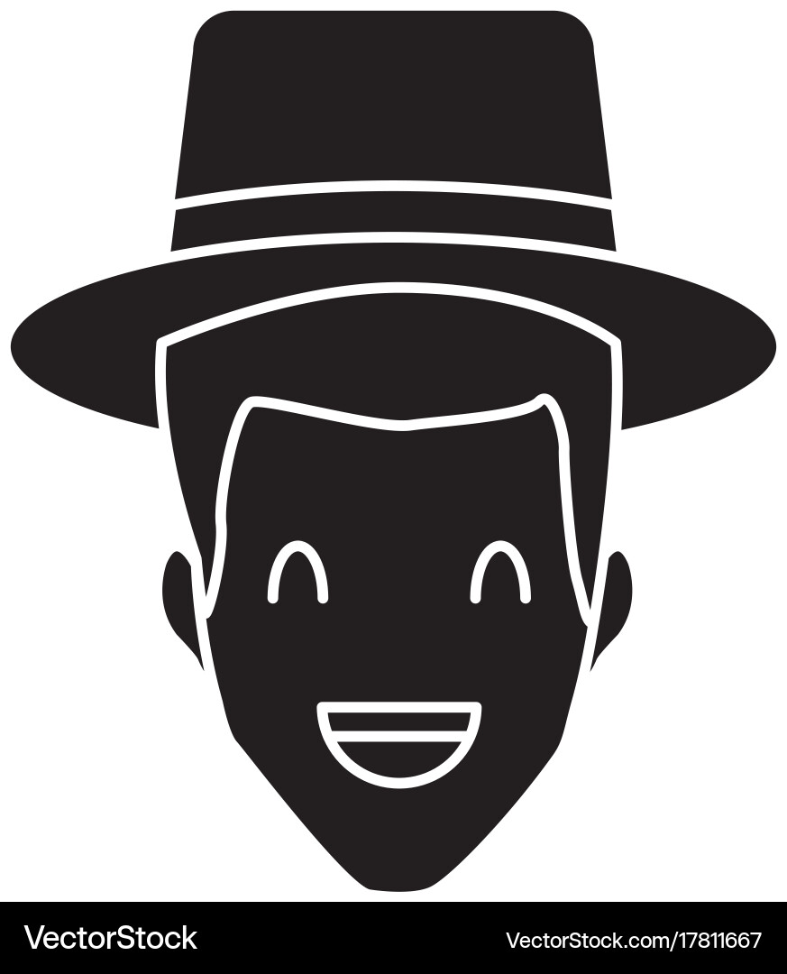 Adult man with hat smiling Royalty Free Vector Image