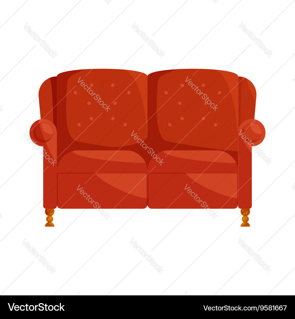 Brown sofa icon in cartoon style Royalty Free Vector Image