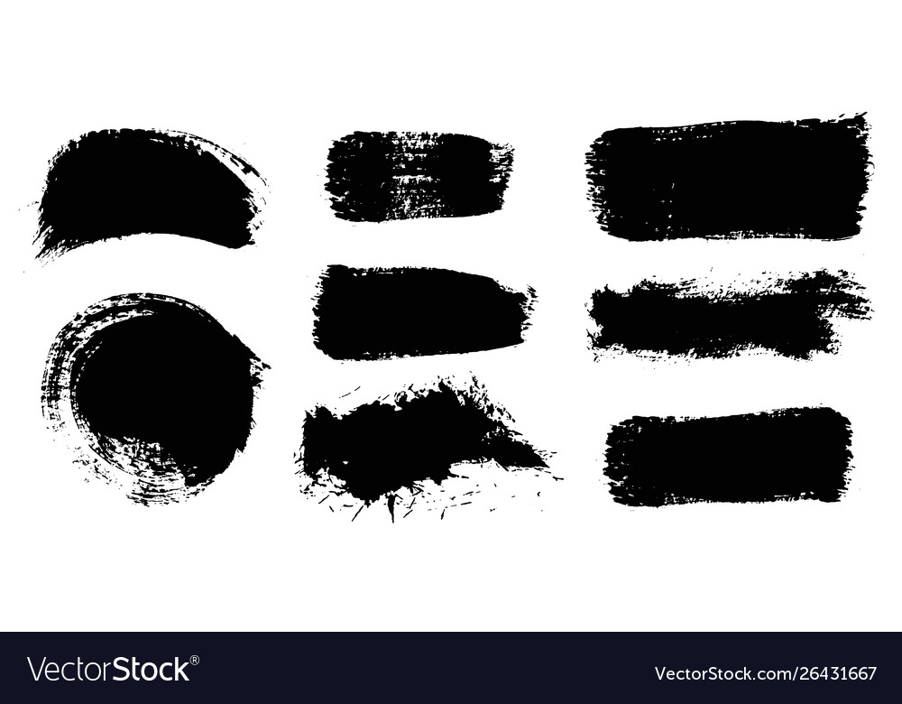 Brush strokes paintbrush set grunge Royalty Free Vector