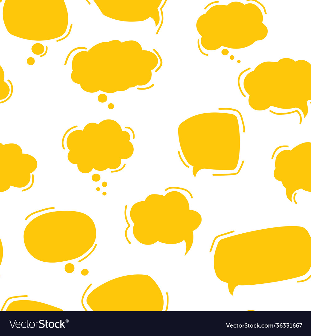 Chat bubble pattern seamless pattern yellow Vector Image