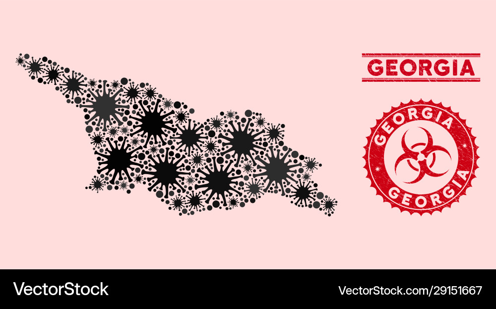 Coronavirus collage georgia map with scratched Vector Image