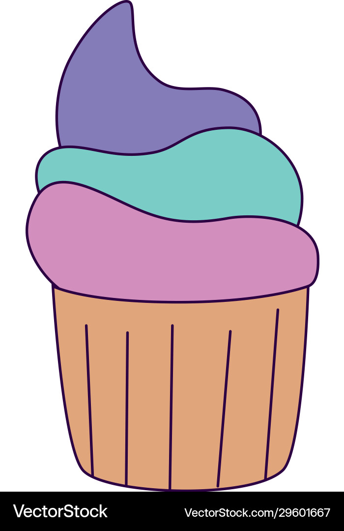 Cute and delicious cupcake pastry Royalty Free Vector Image