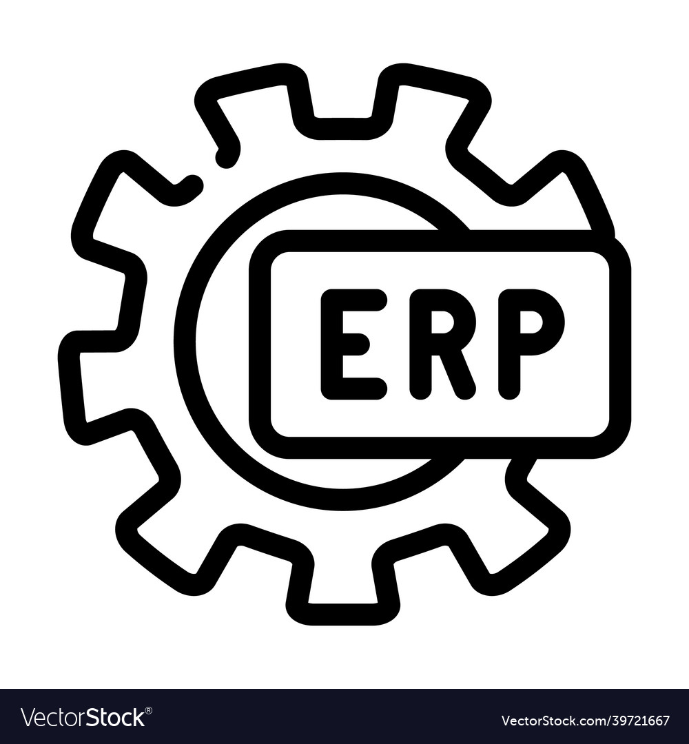 Erp Working Processing Line Icon Royalty Free Vector Image