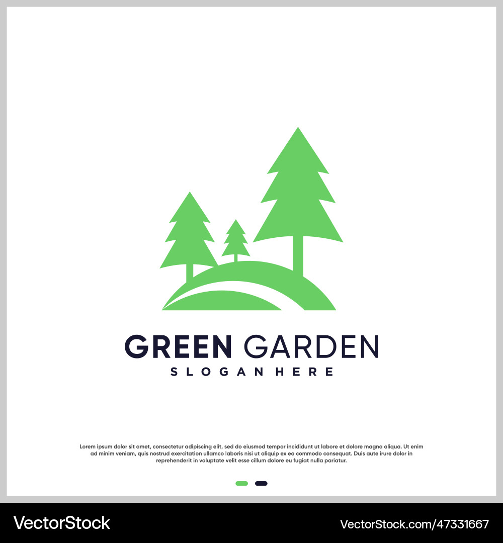 Garden logo abstract with modern style premium Vector Image