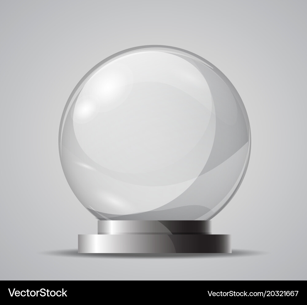 Glass sphere on a stand template for the magic Vector Image