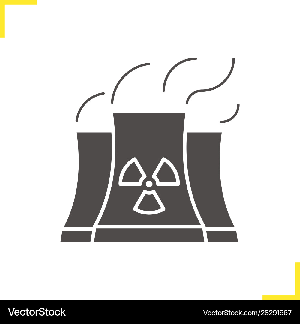 Nuclear power plant with smoke cloud icon Vector Image