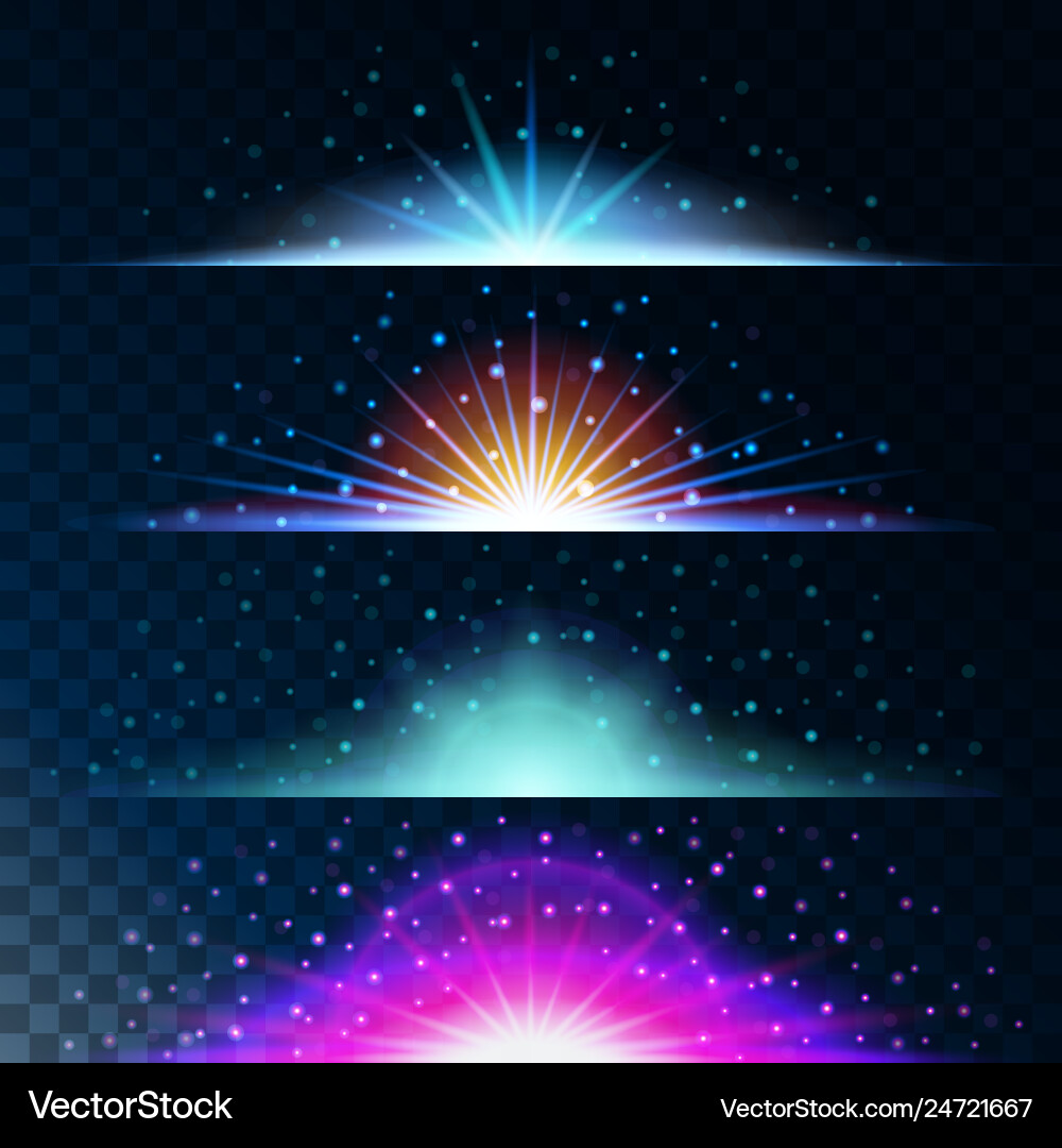 Realistic light shining bright glare lamps Vector Image