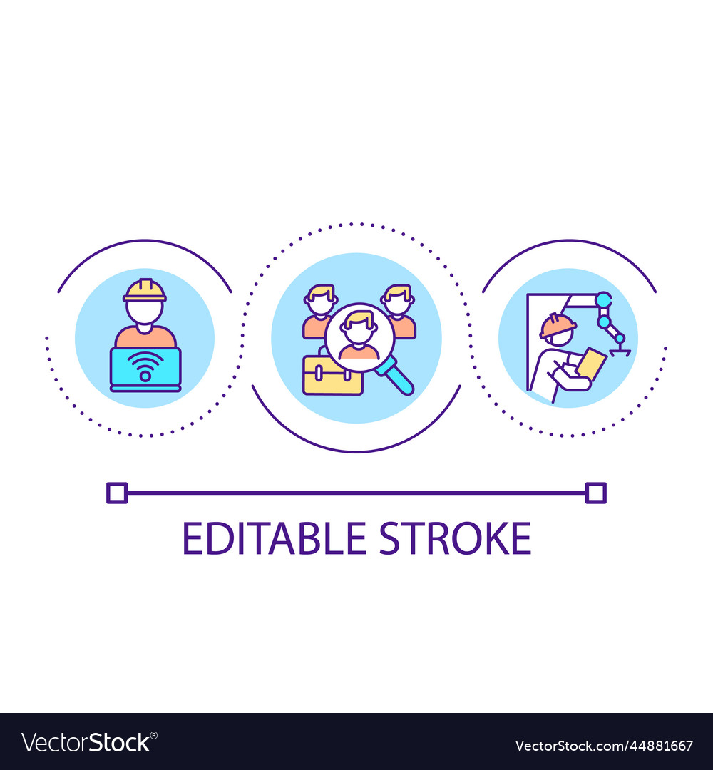 Searching workforce loop concept icon Royalty Free Vector Searching workforce loop concept icon Royalty Free Vector