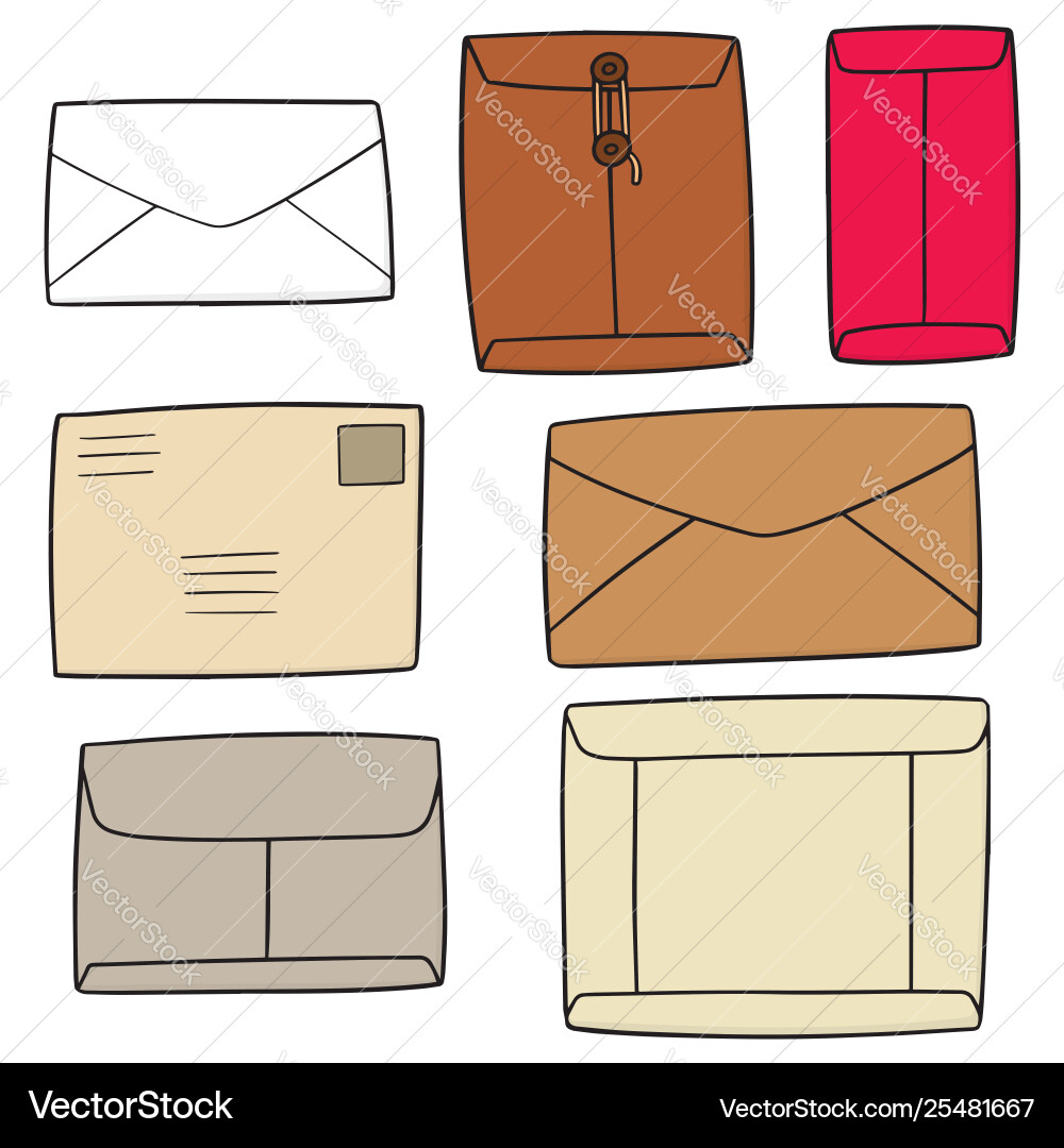Set envelope Royalty Free Vector Image - VectorStock