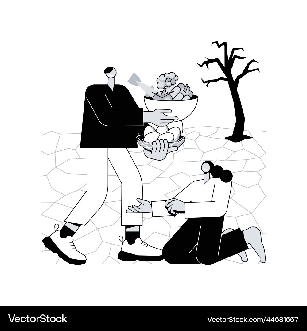 Starvation and malnutrition abstract concept Vector Image