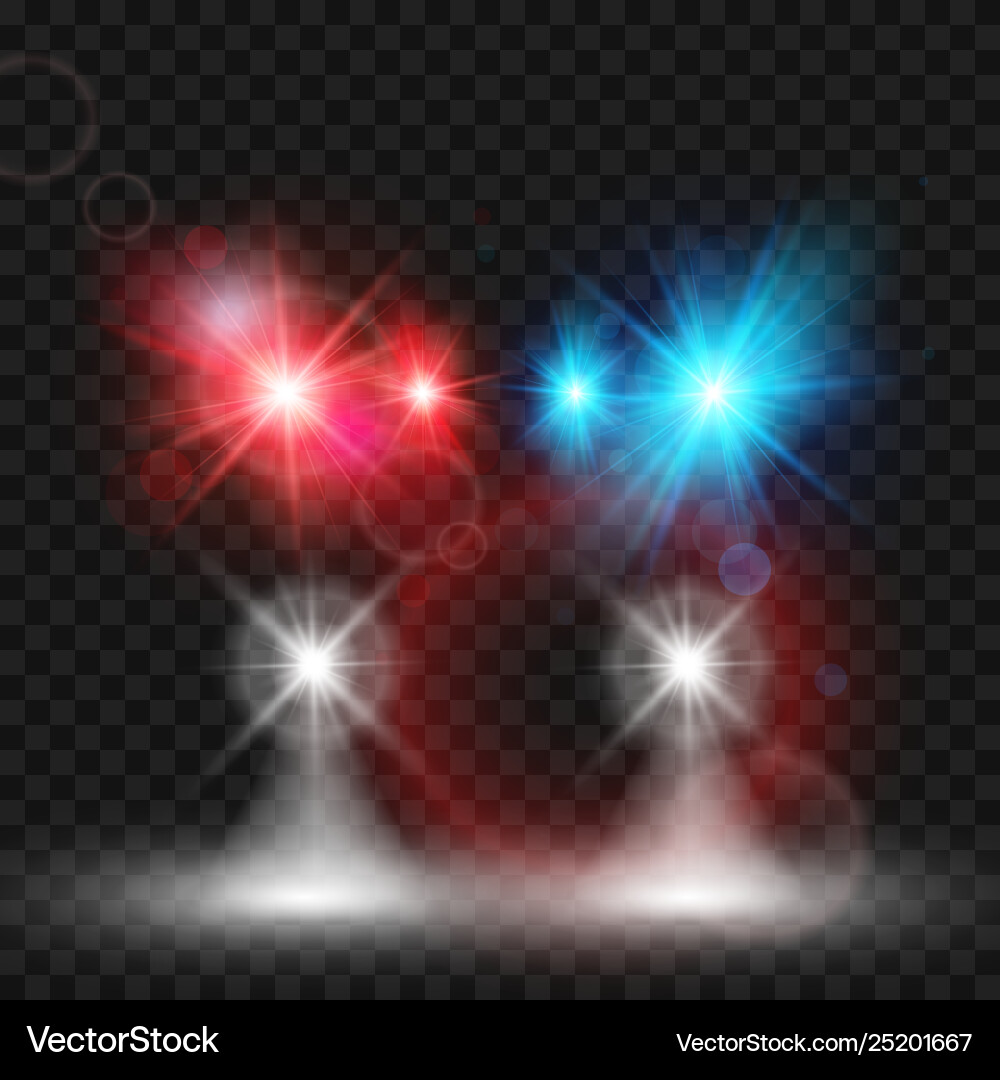 Template siren police car front view Royalty Free Vector