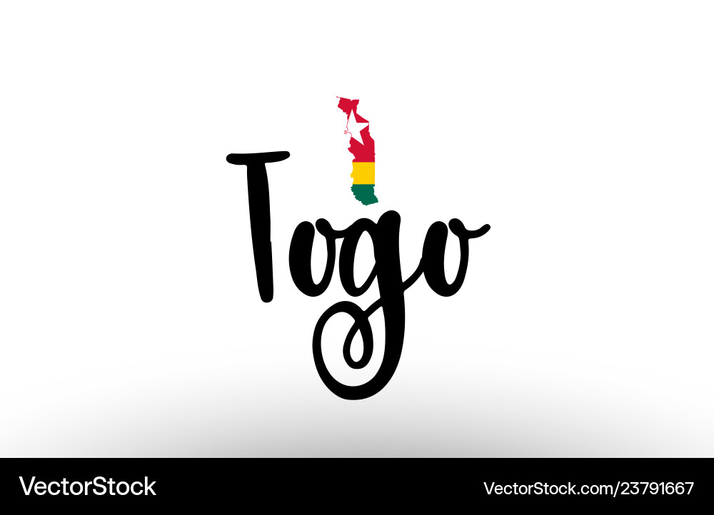 Togo country big text with flag inside map Vector Image