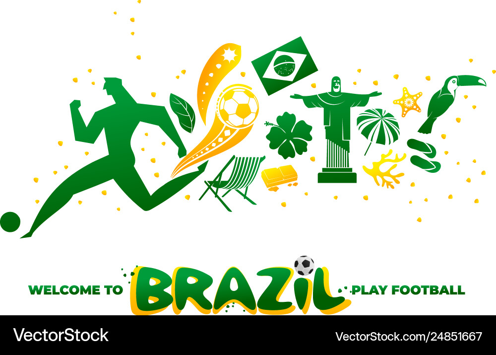 World brasil pattern with modern Royalty Free Vector Image