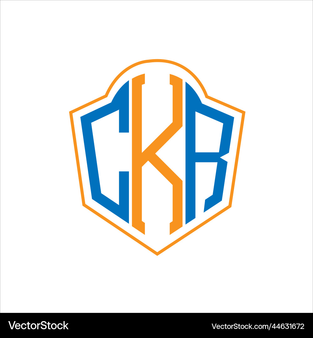 Ckr abstract monogram shield logo design on white Vector Image