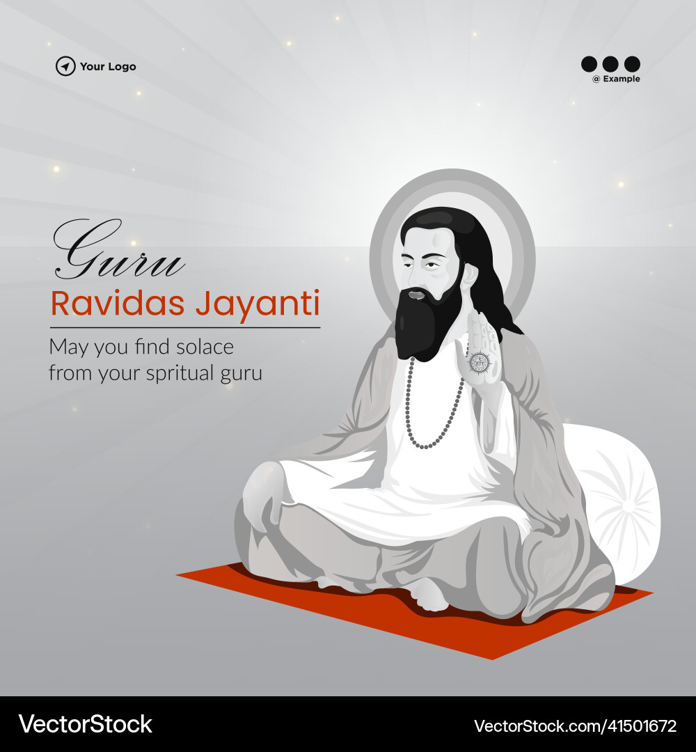 Guru ravidas jayanti banner design Royalty Free Vector Image