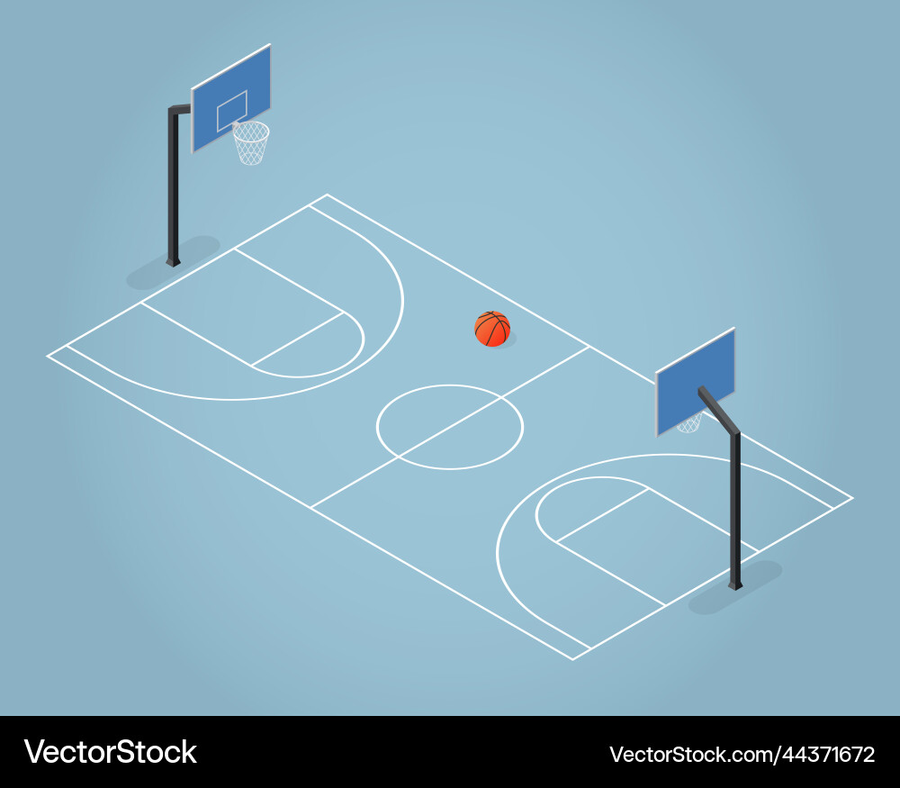 Isometric basketball court Royalty Free Vector Image