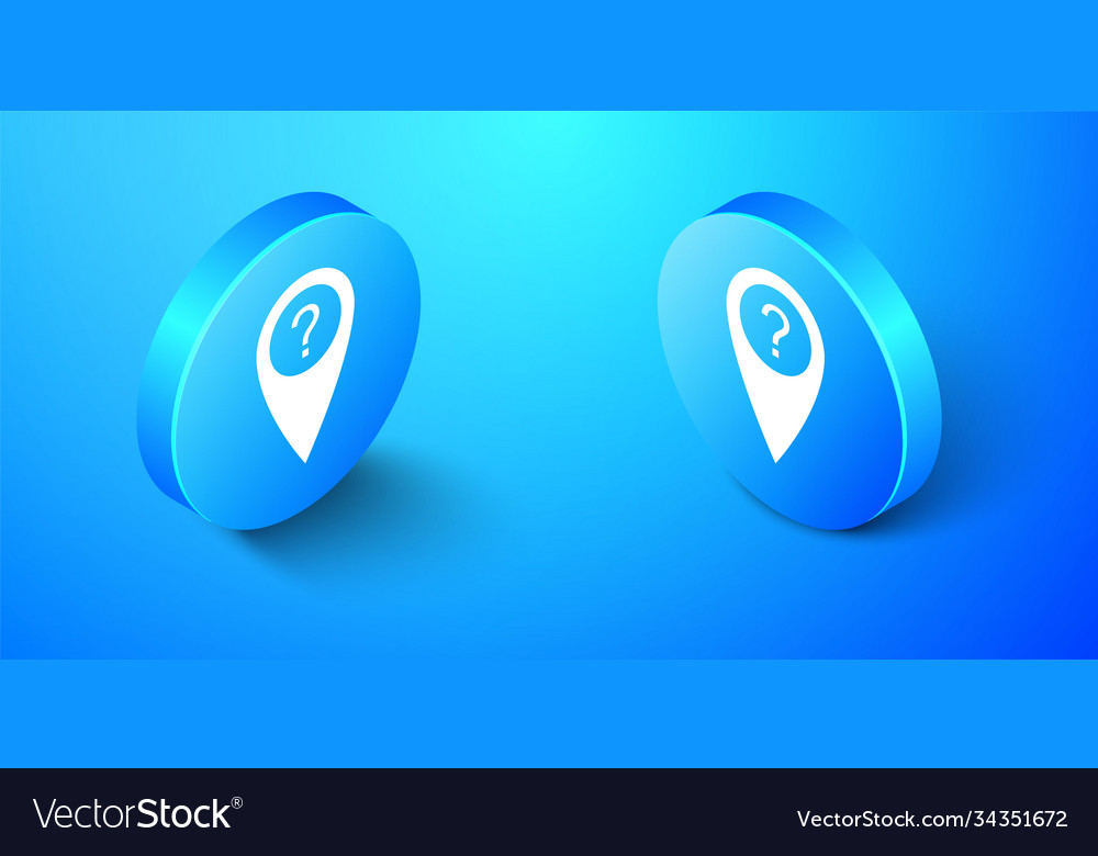Isometric map pointer with question symbol icon Vector Image